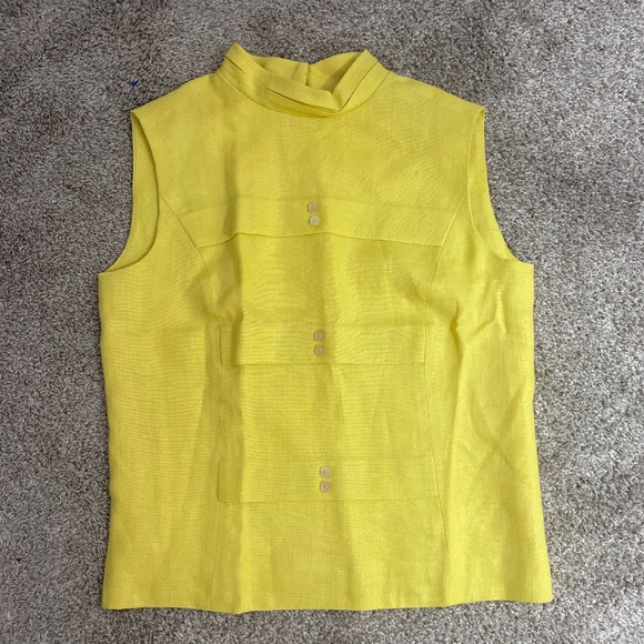 Tops | Vintage Sunshine Yellow Linen Top Part Of A Set | Poshmark
